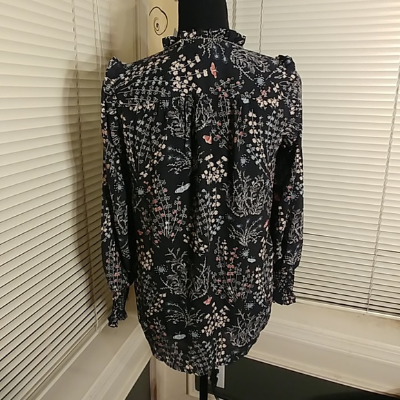 LOFT | Tops | Nwt Loft Floral Blouse With Ruffle Detail | Poshmark